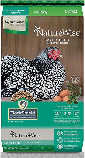 NUTRENA NatureWise Layer 16% Protein Pellet Chicken Feed, 50-lb bag ...