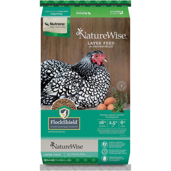 NUTRENA NatureWise Layer 16% Protein Pellet Chicken Feed, 50-lb bag ...
