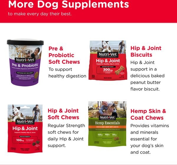 NUTRI-VET Advanced Strength Chewable Tablets Joint Supplement for Dogs ...