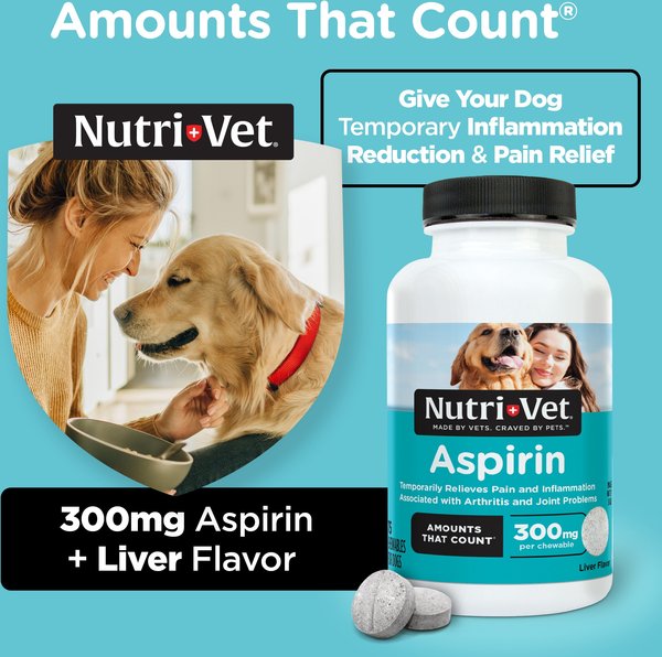 NUTRI-VET Aspirin Medication for Pain for Medium & Large Breed Dogs, 75 count - Chewy.com