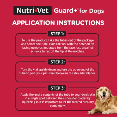 NUTRI-VET Guard Plus Flea & Tick Treatment for Medium Dogs, 45-88 lbs ...