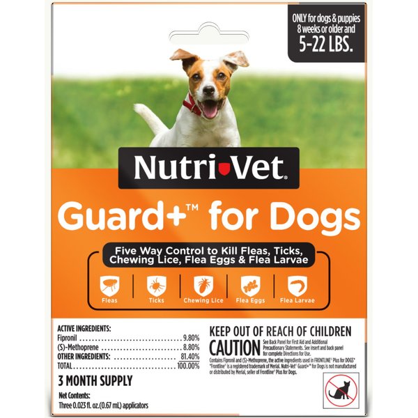 NUTRI-VET Guard Plus Flea & Tick Treatment for X-Small Dogs, 5-22 lbs ...
