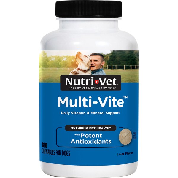 NUTRI-VET Multi-Vite Chewable Tablets Multivitamin for Dogs, 180 count ...