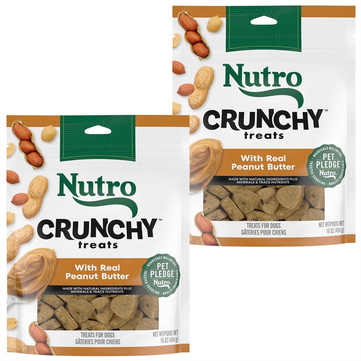 NUTRO Crunchy Treats with Real Peanut Butter Dog Treats, 32-oz bundle ...