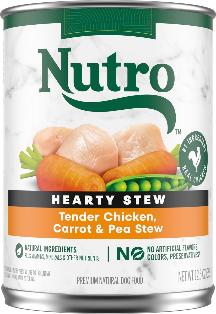 NUTRO Hearty Stew Tender Chicken, Carrot & Pea Stew Grain-Free Canned ...