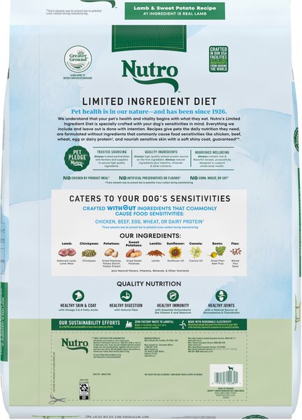 NUTRO Limited Ingredient Diet Adult Sensitive Support with Real Lamb ...