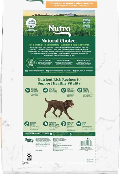 NUTRO Natural Choice Adult Large Breed Chicken & Brown Rice Recipe Dry Dog Food, 13-lb bag ...