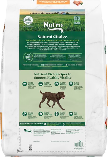NUTRO Natural Choice Adult Large Breed Chicken & Brown Rice Recipe Dry Dog Food, 22-lb bag ...
