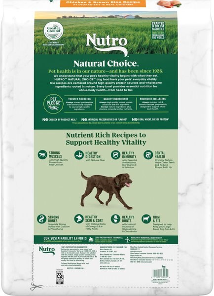 NUTRO Natural Choice Large Breed Adult Chicken & Brown Rice Recipe Dry Dog Food, 36-lb bag ...