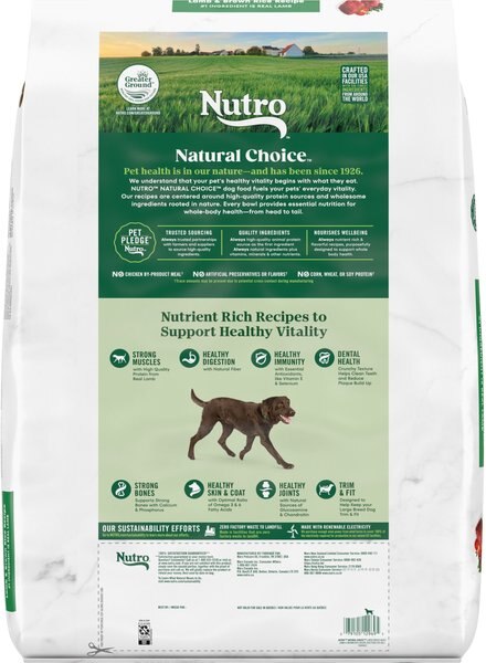 NUTRO Natural Choice Adult Large Breed Lamb & Brown Rice Recipe Dry Dog Food, 20-lb bag - Chewy.com
