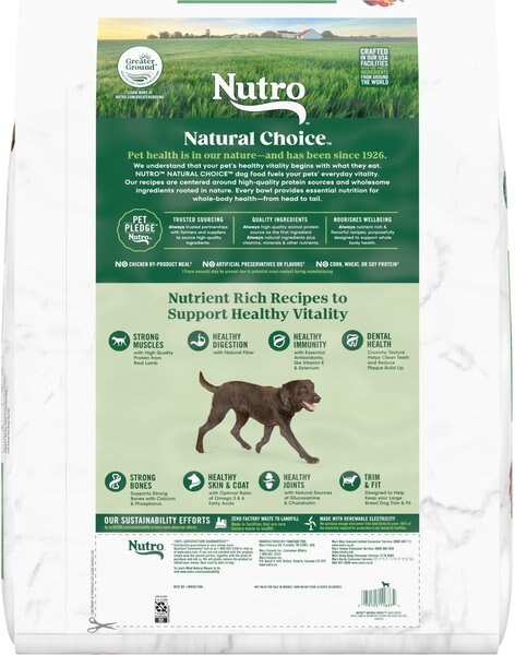 NUTRO Natural Choice Large Breed Adult Lamb & Brown Rice Recipe Dry Dog Food, 30-lb bag - Chewy.com