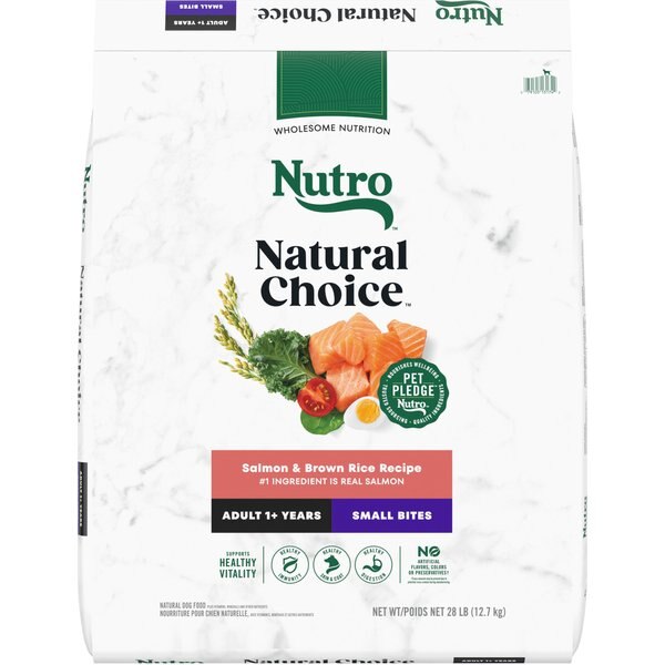 NUTRO Natural Choice Small Bites Adult High Protein Salmon & Brown Rice ...