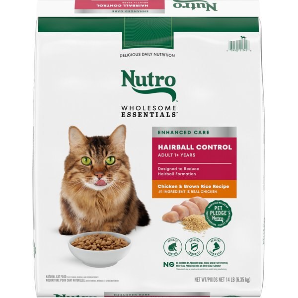 NUTRO Wholesome Essentials Indoor Chicken & Brown Rice Recipe Adult Dry Cat Food, 14-lb bag ...