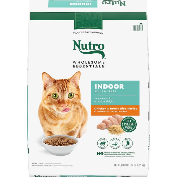 NUTRO Wholesome Essentials Chicken & Brown Rice Recipe Indoor Dry Cat ...
