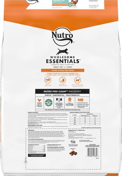 NUTRO Wholesome Essentials Chicken & Brown Rice Recipe Indoor Dry Cat Food, 28-lb bundle - Chewy.com
