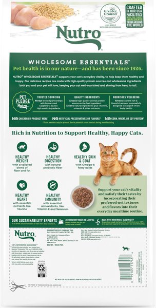 NUTRO Wholesome Essentials Chicken & Brown Rice Recipe Indoor Dry Cat Food, 3-lb bag - Chewy.com