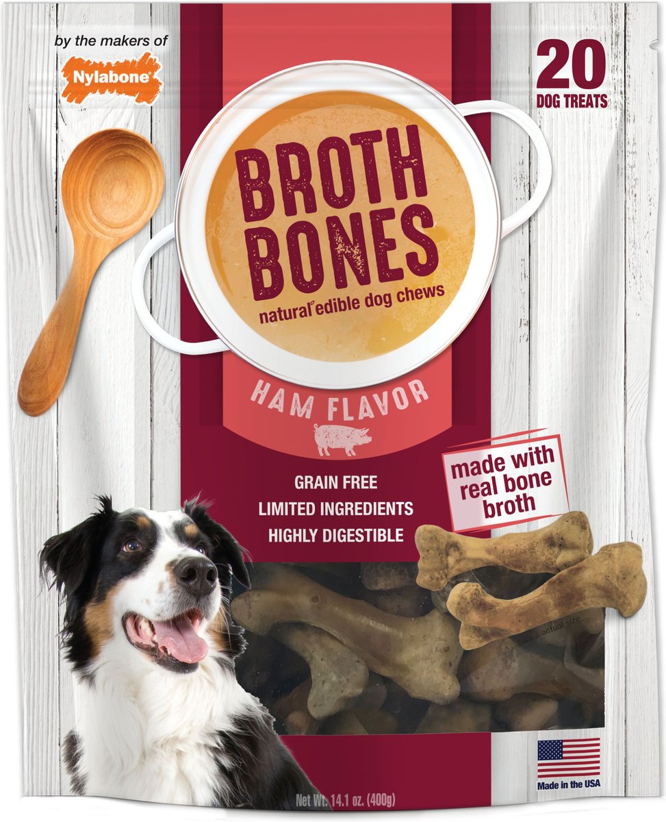 NYLABONE Broth Bones for Small Dogs, 20 count - Chewy.com