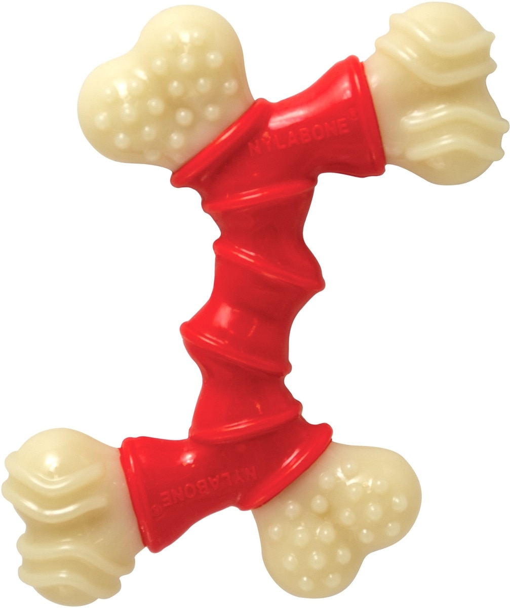 NYLABONE Double Bone Power Chew Long-Lasting Dog Toy Bacon, Medium ...
