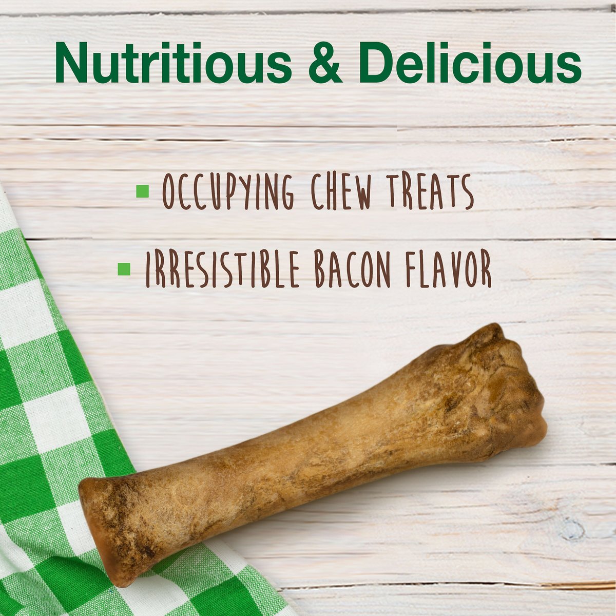 NYLABONE Healthy Edibles All-Natural Long Lasting Bacon Dog Chew Treats ...