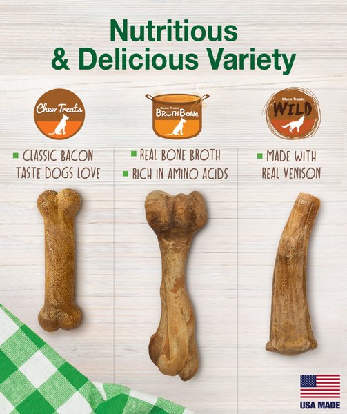 NYLABONE Healthy Edibles Long-Lasting Adult Medium Bacon Variety Pack ...