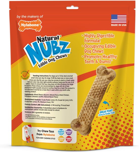NYLABONE Natural Nubz Chicken Dog Treat, 36 count - Chewy.com