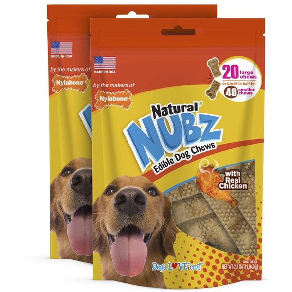 NYLABONE Natural Nubz Chicken Dog Treat, Large, 40 count - Chewy.com