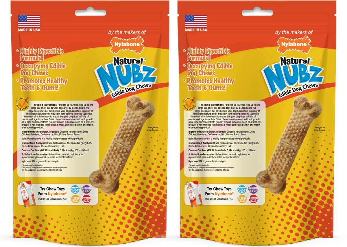 NYLABONE Natural Nubz Chicken Dog Treat, Large, 40 count - Chewy.com