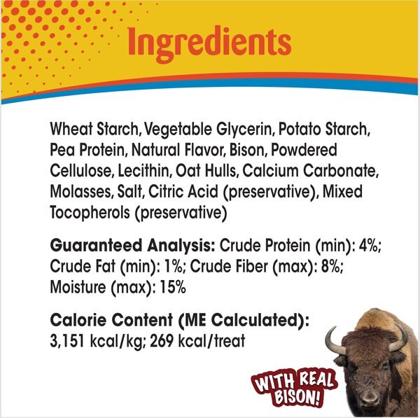 NYLABONE Nubz WILD Natural Long Lasting Edible Bison Flavor Jumbo Dog ...