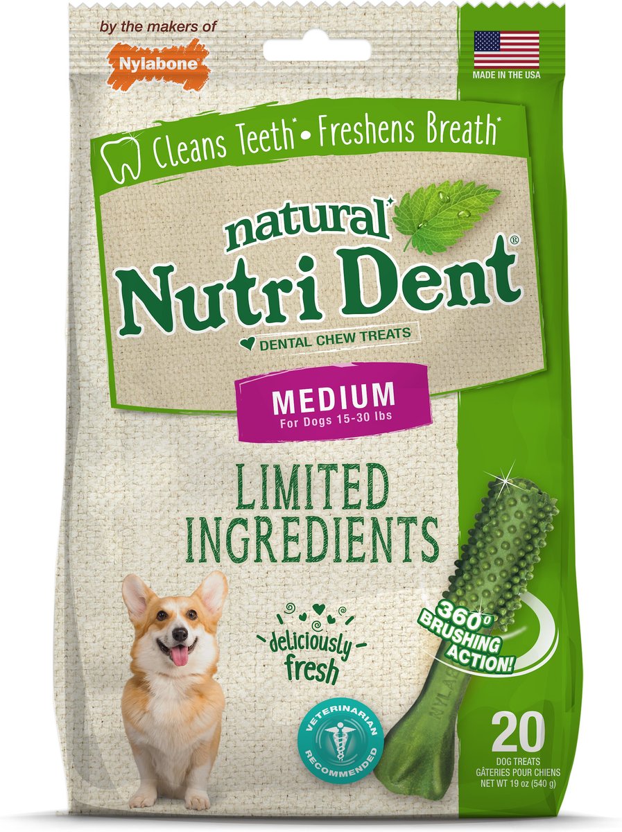 NYLABONE Nutri Dent Natural Dental Fresh Breath Flavored Chew Treat ...