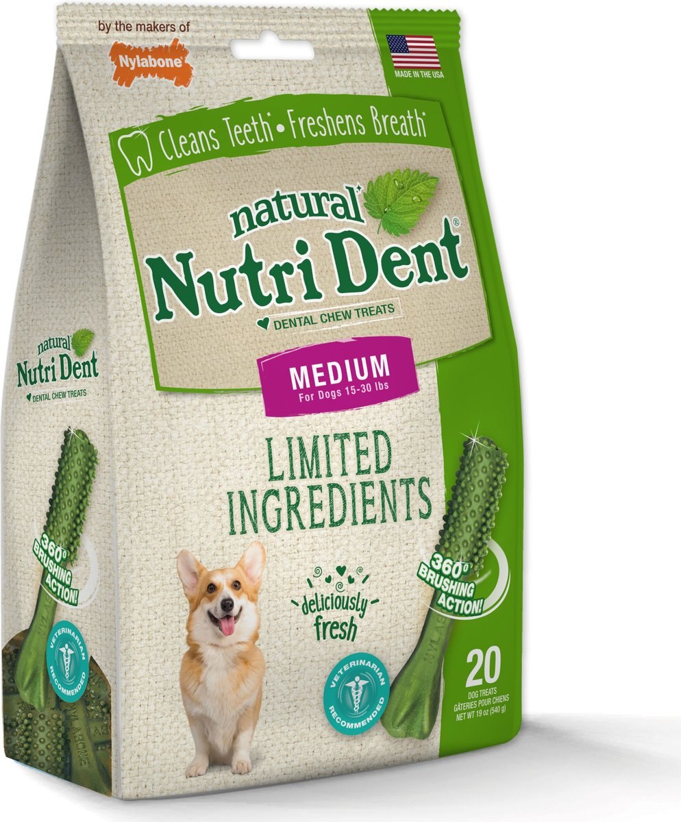NYLABONE Nutri Dent Natural Dental Fresh Breath Flavored Chew Treat ...