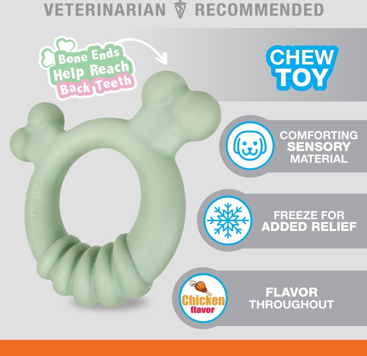 NYLABONE Teething Ring Puppy Chew Toy, Green - Chewy.com