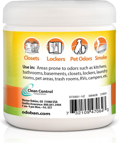 ODOBAN Solid Odor Absorber Citrus Deodorizer, 14-oz jar - Chewy.com