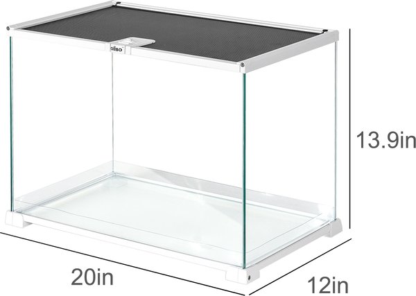 OIIBO Glass Reptile Tank Terrarium, 15-gal, White - Chewy.com