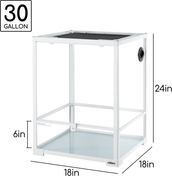 OIIBO Reptile Glass Terrarium, White, 32-gal - Chewy.com