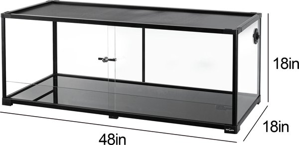 OIIBO Tempered Glass Reptile Terrarium, Black, 64-gallon - Chewy.com