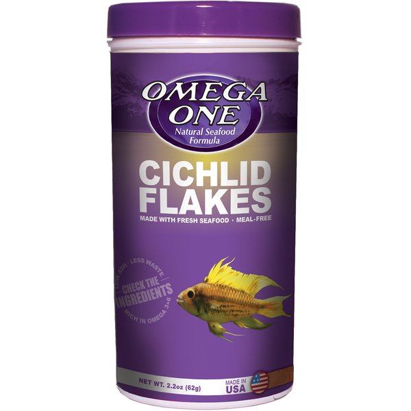 OMEGA ONE Super Color Small Cichlid Pellets Sinking Fish Food, 4.2-oz ...