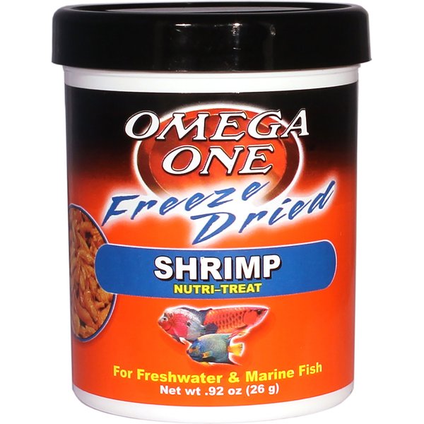 OMEGA ONE Freeze-Dried Shrimp Freshwater & Marine Fish Treat, .92-oz ...