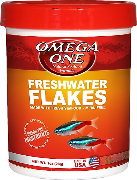 OMEGA ONE Freshwater Flakes Tropical Fish Food, 1-oz jar - Chewy.com