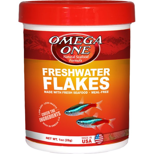 OMEGA ONE Freshwater Flakes Tropical Fish Food, 1-oz jar - Chewy.com