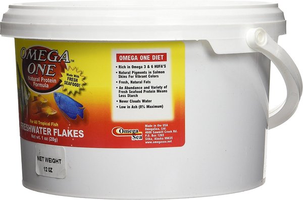 OMEGA ONE Freshwater Flakes Tropical Fish Food, 1-oz jar - Chewy.com