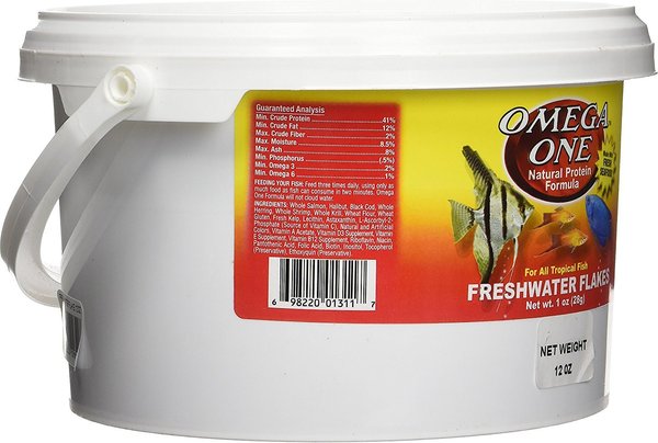 OMEGA ONE Freshwater Flakes Tropical Fish Food, 1-oz jar - Chewy.com