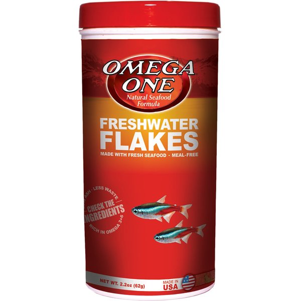 OMEGA ONE Freshwater Flakes Tropical Fish Food, 2.2-oz jar - Chewy.com