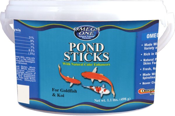 OMEGA ONE Pond Sticks Goldfish & Koi Fish Food, 1.1-lb jar - Chewy.com
