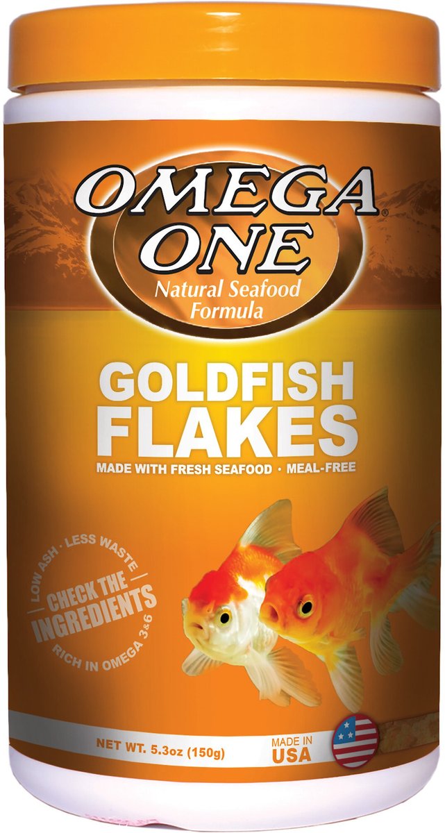 OMEGA ONE Protein Enhanced Goldfish Flakes Fish Food, 5.3-oz jar ...