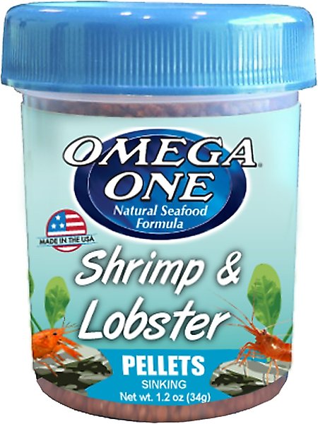 OMEGA ONE Shrimp & Lobster Pellets Sinking Crustacean Food, 1.2-oz jar ...