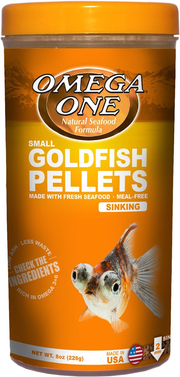 OMEGA ONE Small Sinking Goldfish Pellets Fish Food, 8-oz jar - Chewy.com