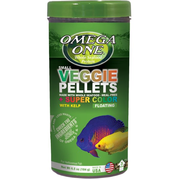 OMEGA ONE Sinking Veggie Rounds Freshwater & Saltwater Fish Food, 8.1 ...