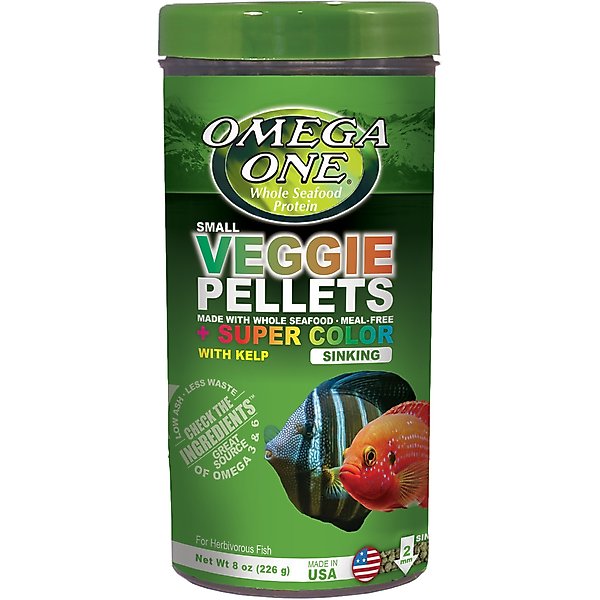 OMEGA ONE Super Color Sinking Pellets Tropical Fish Food, 16.25-oz jar ...