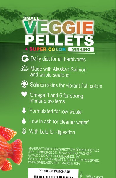 OMEGA ONE Super Veggie Kelp Pellets Sinking Algae Grazers Fish Food, 8 ...