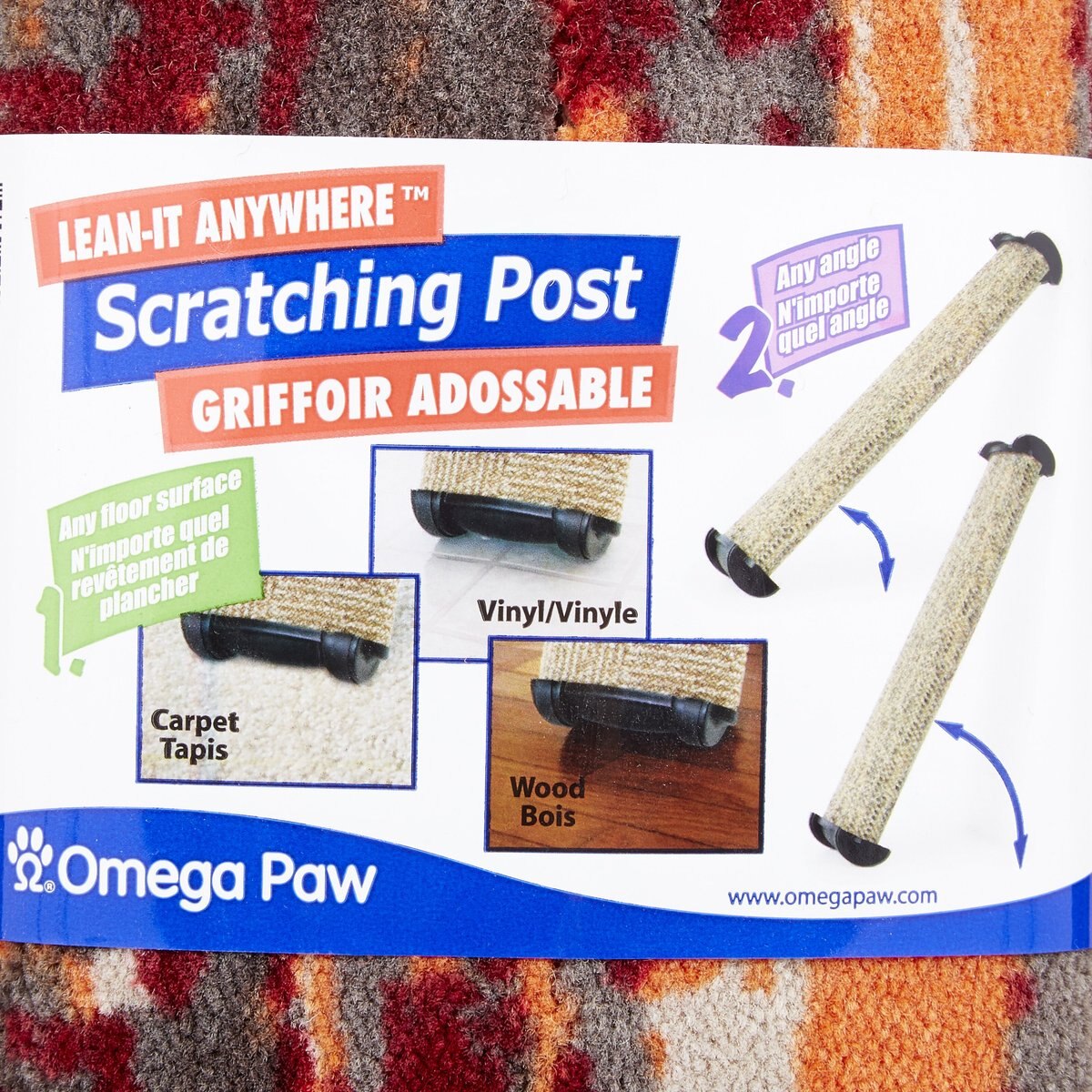 OMEGA PAW Lean-It Anywhere Cat Scratch Post, Regular, 25-in - Chewy.com